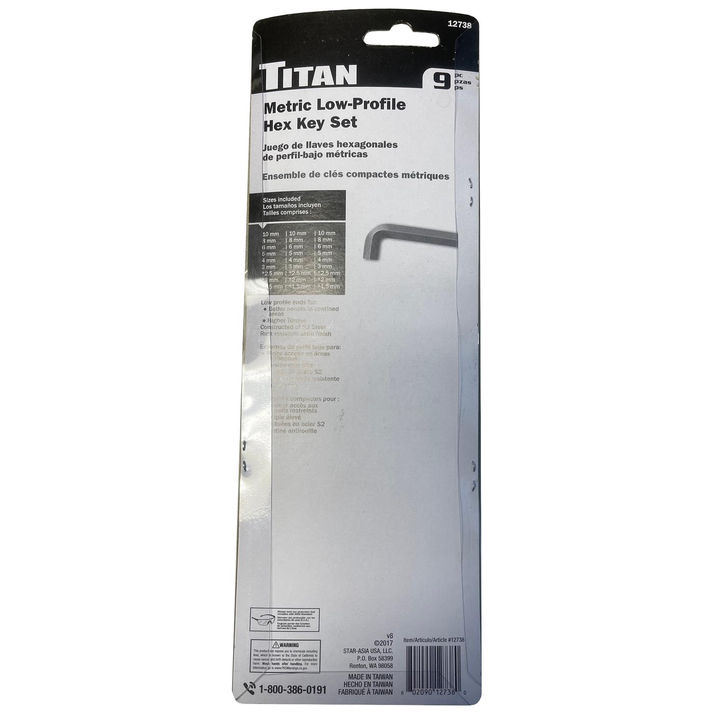 Titan Metric Low-Profile Hex Key Set (12738) — Northeast Hydraulics Inc.