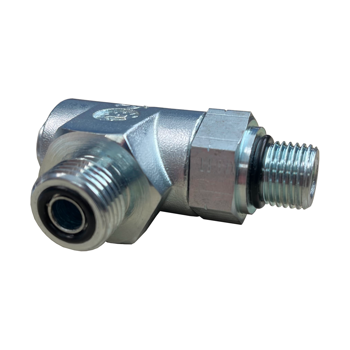 In-Line 3/8" Male O-Ring Face Seal x 3/8" Male O-Ring Boss 90 Degree L ...