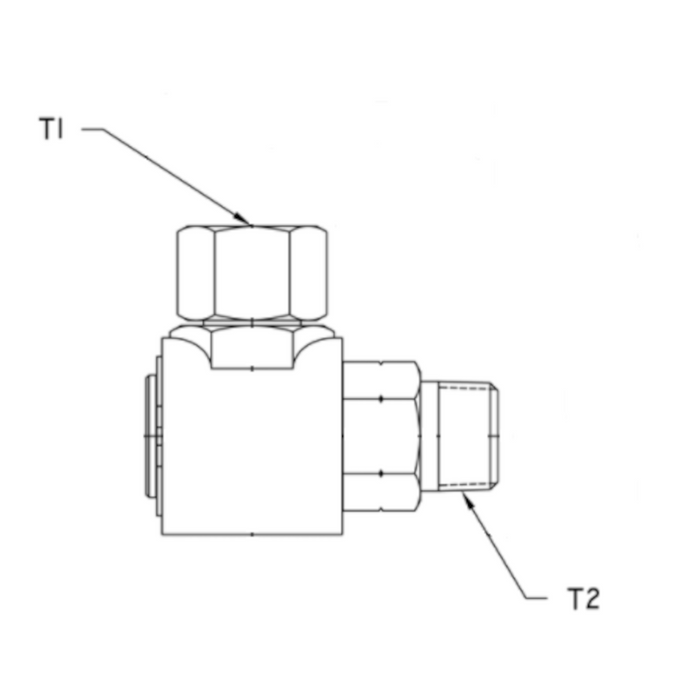 In-Line 1" FNPT x 1" MNPT 90 Degree Live Swivel - 9S16PU16-P16 ...